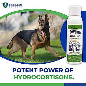 Healers Petcare Hot Spot Relief Aid for Pets | 1% Hydrocortisone | Anti Itch, Anti Inflammatory | Hot Spot Treatment for Dogs and Cats | Pet Skin Care