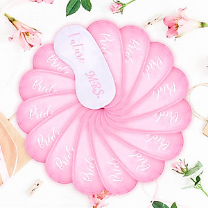 15 Pieces Bride Masks and Bridesmaids Sleep Mask Bridesmaid Proposal Present Bridal Party Favor Bachelorette Party Favors with White Storage Bag Bachelorette Present for Bride Party Favor Accessories