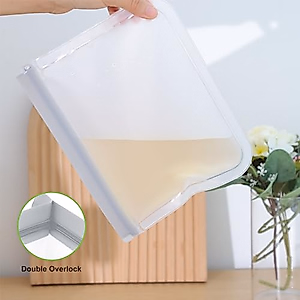 Moretoes 12 Pack Reusable Ziplock Bags, Freezer Bags Leakproof Sandwich Size Food Storage Bags Washable for Marinate, Snakes, Travel, Kitchen Organization (Grey)