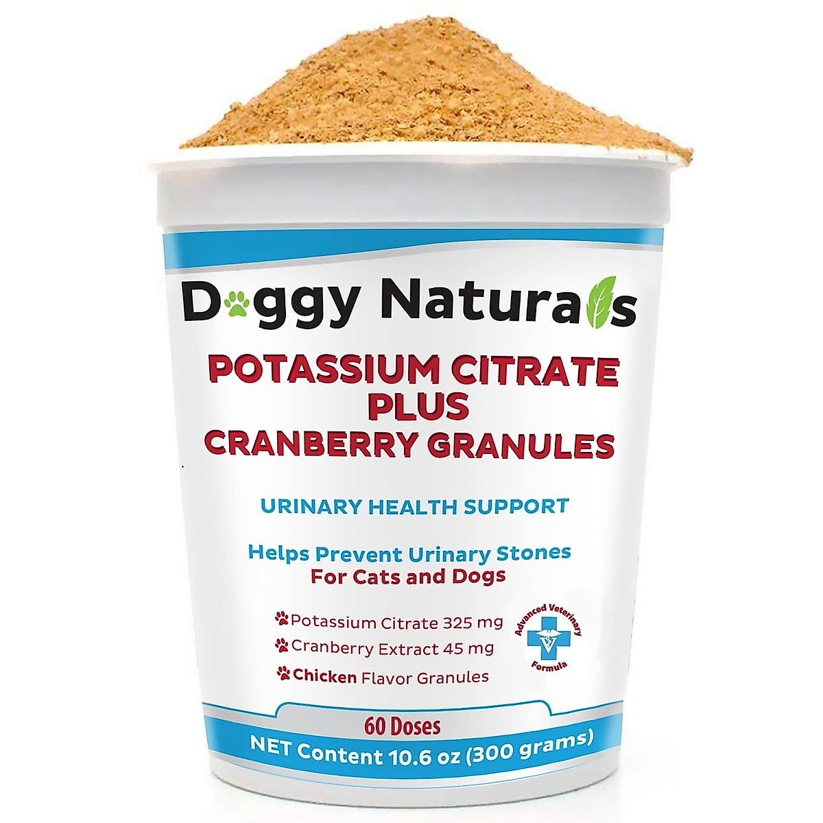 Potassium Citrate Plus Cranberry Granules 300gm for Cats and Dogs - Urinary Tract Support-Helps Deter Formation of Calcium Oxalate Stones - Deters Bladder & Kidney Stones (Made in U.S.A)