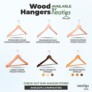 Neaties Premium Red Cedar Hangers for Closet Wide 2" Thick Cedarwood Hangers with Flat Bar - Cedar Pant Bar Cedar Jacket Hangers Cedar Suit Hangers Wooden Hangers Cedar Coat Hangers (4 Pack)