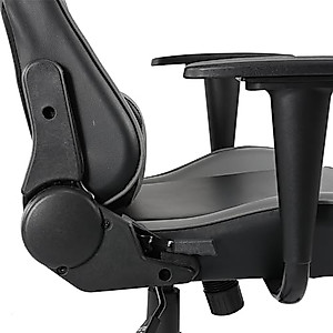 Anman Flight and Racing Simulator Game Chair with Backrest Black Grey Premium Recliner