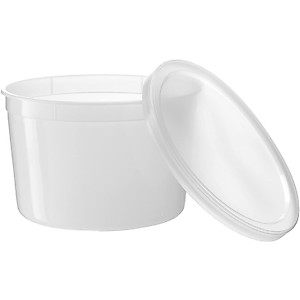 Nicole Fantini Deli Containers with Lids 64oz. Leakproof 40 Sets BPA-Free Plastic Food Storage Cups Clear Airtight BS1758 64 oz Deli Container