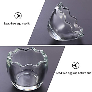 Cabilock Jam Jars 2pcs Glass Yogurt Jars Clear Pudding Cup Crystal Dessert Bowls Dessert Cup Egg Shape Serving Mixing Bowls Glassware for Mousse Ice Cream Appetizers Dessert 100mL Jelly Jars