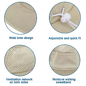 SimpliKids Khaki Baby Safari Swim Hat Newborn Sun Hat for Boys Toddler Sun Hat UPF 50+ UV Sun Protection Wide Brim Bucket Hat Khaki 0-12 Months