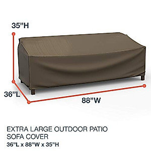 Budge P3W05BTNW3 StormBlock Hillside Patio Sofa Cover Premium, Outdoor, Waterproof, Extra-Large, Black and Tan Weave