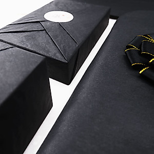 MR FIVE 50 Sheets 20" X 28" Large Size Black White Tissue Paper Bulk,Black or White Tissue Paper for Gift Bags,Black or White Tissue Paper for Crafts,Holiday,All Occasion Use (Black)