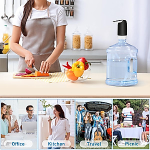 5 Gallon Water Dispenser, Portable Rechargeable Water Jug Dispenser, USB Automatic Drinking Water Jug Pump for Home, Office, Camping, Gym