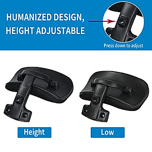 CADUFUELLY Office Chair Headrest, Adjustable Mesh Head Pillow, Black Universal Ergonomic Swivel Chair Head Rest Attachment for Office Chair Computer Chair Desk Chair