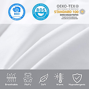 Premium All-Season King Size Luxury Siberian Goose Down Comforter Duvet Insert 1200 Thread Count 100% Egyptian Cotton Down Feather Comforter (King, White Solid)