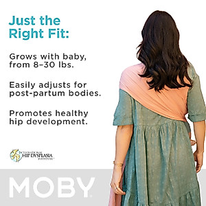 Moby Ring Sling Wrap Carrier | Hands-Free, Versatile Support Wrap for Mothers, Fathers, and Caregivers | Breathable, Baby Wrap Carrier for Newborns, Infants & Toddlers | Supports 8-30 lbs | Rose