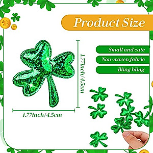 50Pcs St. Patrick's Day Shamrocks Table Confetti Sprinkles St Patricks Day Decorations Glitter Lucky Irish Green Scatter Shamrocks Assorted Cutouts Party Confetti for DIY Holiday Party Supplies