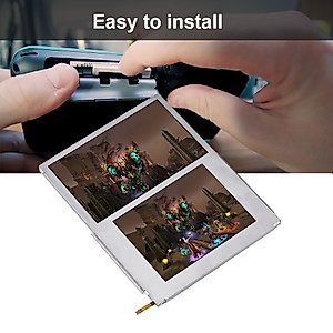 ASHATA LCD Screen Replacement, Replacement Top & Bottom LCD Display Screen Repair Part for 2DS