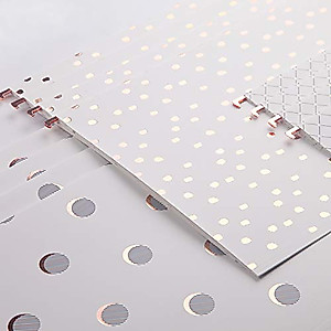 Y YOMA 12 Pack Rose Gold Hanging File Folders Letter Size Decorative File Folder Cute Pretty Hanging Folder Organizer for Filing Cabinet Office Home with 1/5-Cut Adjustable Tabs, 3 Gold Foil Design