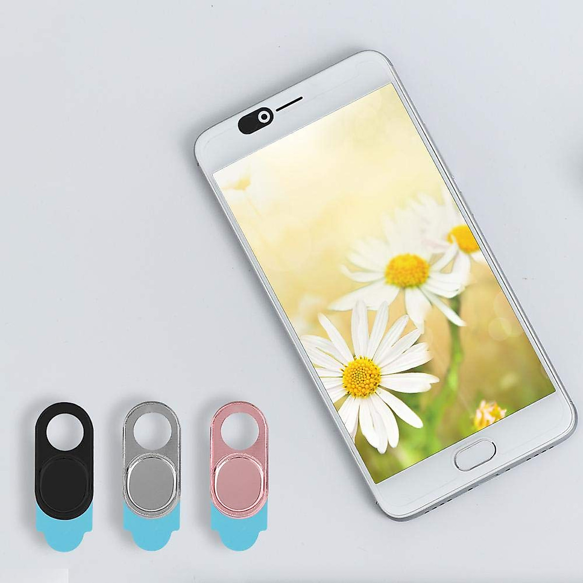 ♂Valentine's Day Present♂Easy to Install Webcam Protect Sticker, Camera Protect Sticker, for Phone Smartphone Len(Silver and Black Powder Mixed Color)