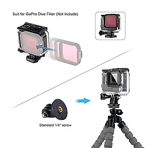 GEPULY Waterproof Housing Case for GoPro Hero 7 Black, Hero 5 6 Black, Hero (2018) - 45M Underwater Protective Dive Housing Shell for GoPro Hero7 Hero6 Hero5 Camera with Bracket Accessories