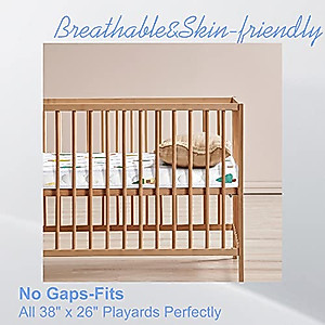 Noiseless Premium Foam Pack and Play Mattress Topper-Breathable and Odorless Playpen Mattresses Topper,Sturdy Edges and Non-Toxic Play Yard Mattress Pad Fits for Graco & Baby Trend & Pamo Babe Playard