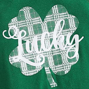 Toddler Baby Girl St Patrick 's Day Outfits Long Sleeve Jumpsuit Clover Romper Ruffle Bodysuit One Piece Bodysuit Headband 2Pcs (Green, 0-3 Months)