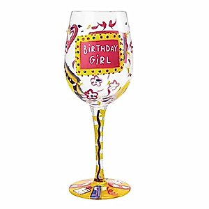 Lolita Birthday Girl Artisan Painted Wine Glass Gift