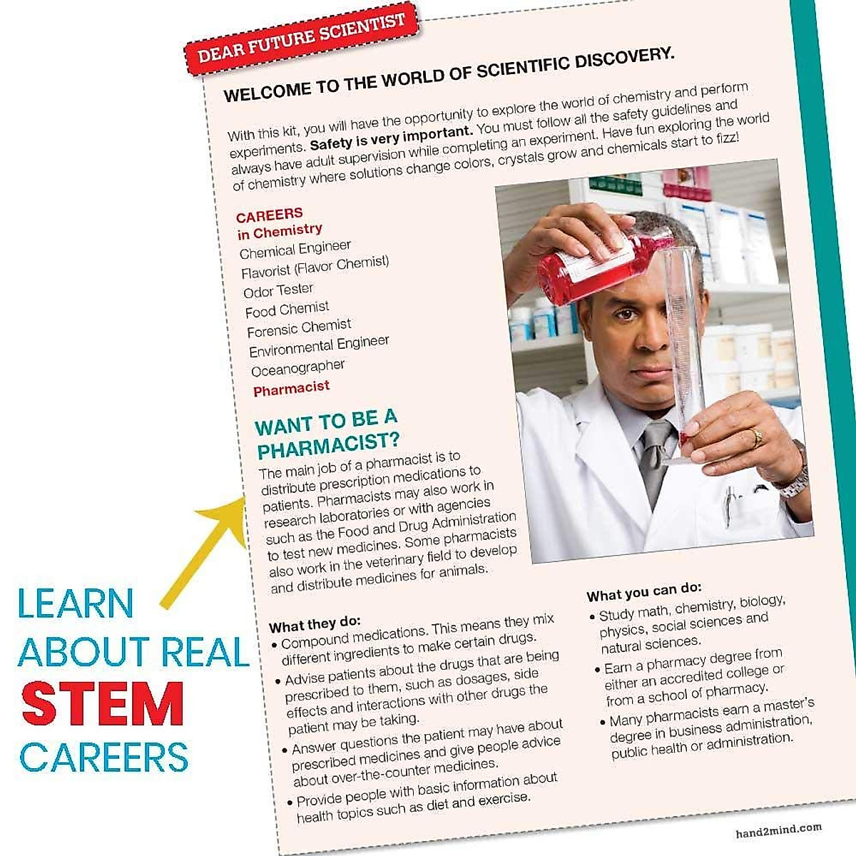 hand2mind Fizz Chemistry Science Kit for Kids Ages 8-12, 32 Science Experiments and Fact-Filled Guide, Make Your Own Foam and Crystals, Educational Home Learning, Homeschool Science Kits