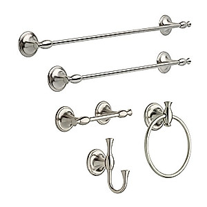 Delta Faucet Meridian Towel Hook, Robe Hook Satin Nickel Towel Holder for Bathroom, Bathroom Accessories, 136671