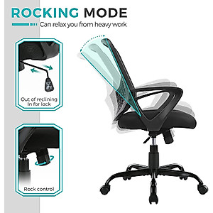 Office Chair Ergonomic Computer Chair Mesh Back Desk Chair Mid Back Task Chair with Armrests/Height Adjustable for Home Office Gaming
