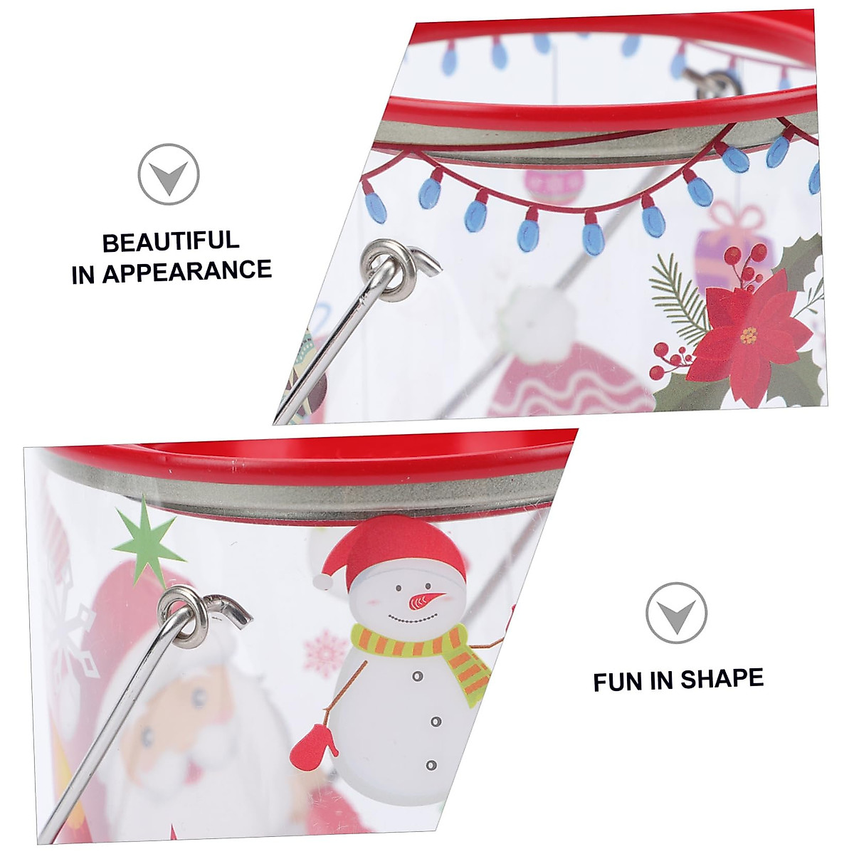 NOLITOY 8pcs Portable Cylinder Cookie Boxes Plastic Cookie Jar Sealed Containers for Food Pantry Sugar Jars Christmas Biscuit Tins Tinplate Lid Canister for Candy Mini Pvc