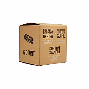 Trellis + Co. Stamped Stainless Steel Wide Mouth Mason Jar Replacement Rings/Bands/Tops | Durable & Rustproof | For Pickling, Canning, Storage (6 Pack)