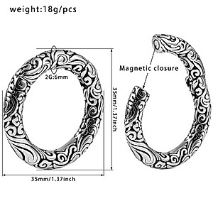 Atomhole 2PCS Cool Ear Weights Hangers 316 Stainless Steel Circular Ear Gauges Hypoallergenic Ear Tunnels Plugs for Stretching Expander Piercing Body Jewelry