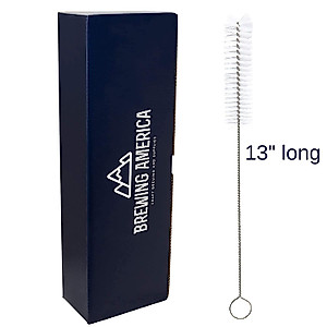 Maple Syrup Hydrometer Test Cup and Cleaning Brush for Consistently Delicious Pure Syrup and Easy Clean-up - Stainless Steel - 10 Inches Tall