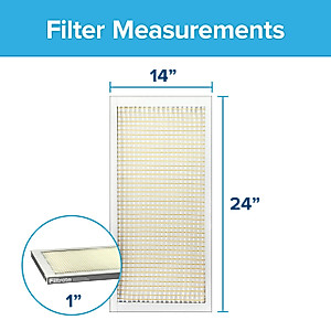 Filtrete 14x24x1 AC Furnace Air Filter, MERV 5, MPR 300, Capture Unwanted Particles, 3-Month Pleated 1-Inch Electrostatic Air Cleaning Filter, 6-Pack (Actual Size13.81x23.81x0.81 in)