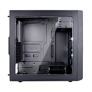 Fractal Design Focus G - Mid Tower Computer Case - ATX - High Airflow - 2X Fractal Design Silent LL Series 120mm White LED Fans Included - USB 3.0 - Window Side Panel - Black