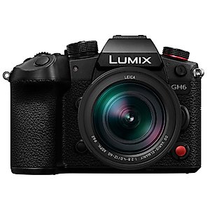 Panasonic Lumix GH6 Mirrorless Camera with 12-60mm f/2.8-4 Lens and Panasonic DMW-BLK22 7.4V 3050mAh Lithium-ion Battery Pack for LUMIX S5, GH5, G9, GH5s Bundle (2 Items)