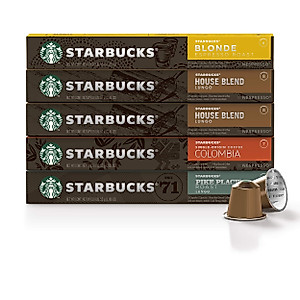 Starbucks by Nespresso Variety Pack Coffee Capsules (50-count) compatible with Nespresso Original Line System