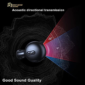 Open Ear Clip Bone Conduction Headphones Wireless Bluetooth Clip On Headset Open Ear Earbuds Head Phones Bone Conduction Earbuds Head Set Bone Conducting Headphones Induction Earphones