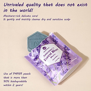 WONDERBAR101 Dry Hair and Itching Scalp Dandruff Shampoo Bar – plant-based, pH balanced, Eco-friendly, Plastic Free Packaging (Lavender)