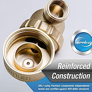 iSpring WSP50GR+ACPF12MPT12x2 Reusable Spin Down Sediment Water Filter, 50 Micron, White