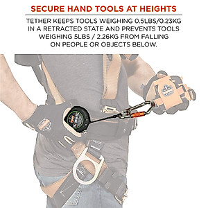 Ergodyne Squids 3010 Retractable Tool Lanyard with Belt Loop Clip,Black