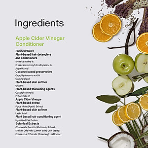 Phillip Adam Apple Cider Vinegar Conditioner for Shiny Hair - No Harsh Preservatives - For All Hair Types - 12 Ounce