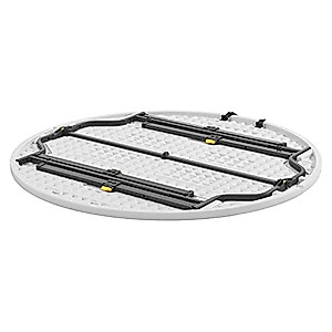 Living and More 4ft bi Round Folding Table, White