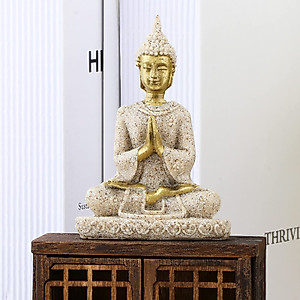 Baoblaze Buddism Buddha Ornaments Maitreya Fengshui Statue Sculpture Handmade Figurine for Home Desktop Office Decor