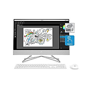 HP 24-inch All-in-One Touchscreen Desktop Computer, Intel Core i7-1065G7 Processor, 16 GB RAM, 512 GB SSD, Windows 10 Home (24-dp0180, Silver)