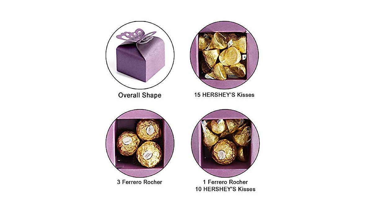 Elegant Purple Butterfly Favor Boxes for Parties & Weddings