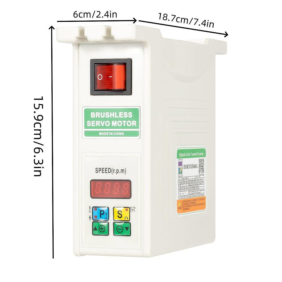 110V 600W Industrial Sewing Machine Servo Motor,Sewing Machine Motor Brushless Servo Motor Energy Saving Mute,For Industrial Sewing Light to Heavy-Duty Work(100 Stitches/min)