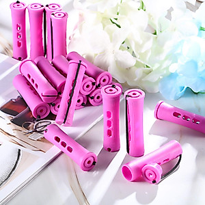 WILLBOND 60 Pcs Perm Rods Natural Long Short Hair Perm Rods with Elastic Rubber Band Non Slip Plastic Perming Cold Wave Rod Kit for Women girls Hairdressing Styling Tool