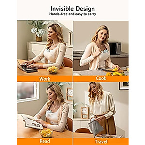 Besrey Wearable Breast Pump Hands Free with 3 Mode 12 Levels, Double Portable Electric Breast Pump of LED Display, Memory Function, Leak-Proof & Low Noise, 24mm All-in-One Painless Breastfeeding Pump