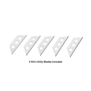 Sheffield 12851 Mini Utility Blades, 5 Piece | Fits Sheffield 12116 and 121126 Mini Utility Knifes | 1-1/8” x 3/8” Blades | Do-Everything Blade for a Do-Everything Knife