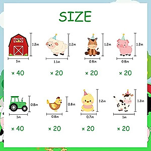 Farm Animal Baby Shower Confetti for Table Red for Girls Farm Animal Themed Stickers for Baby Shower Baby Girl Barnyard Party Decoration