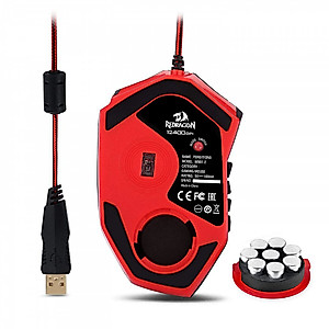 Redragon M901-1 Perdition MMO Gaming Mouse, LED RGB Backlight, 24000 DPI, 18 Programmable Buttons, Ergonomic Design, Wired USB Connection, Black