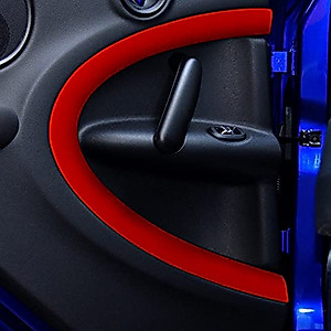 Toworldit 4pcs/Set Alcantara + ABS Material Inner Door Panel Cover Trim Sticker Compatible with BMW Mini Cooper R60 2011-2016 (Red)